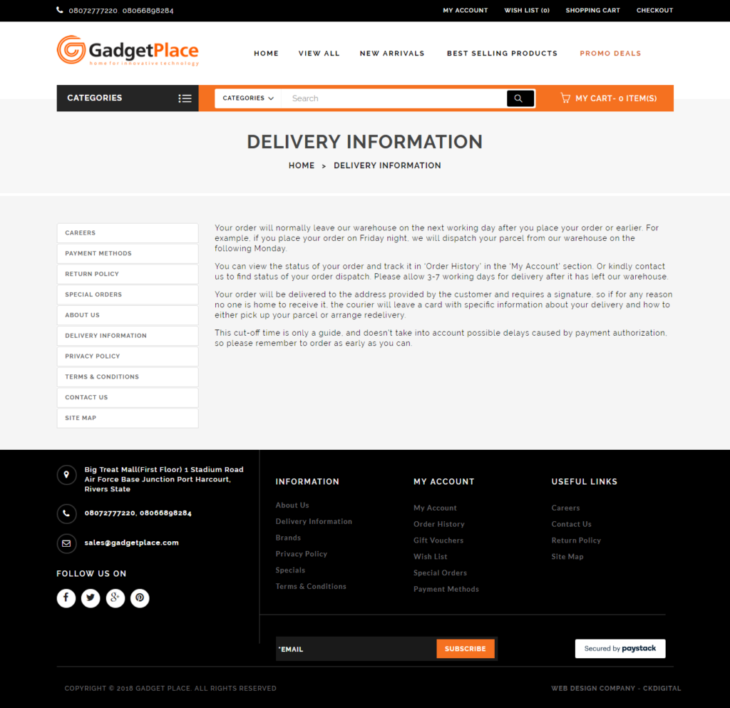 13 Important Pages for E-Commerce Websites - CKDIGITAL